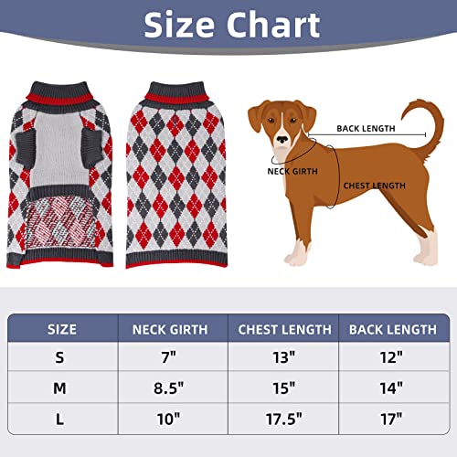 D4DREAM Dog Sweaters for Puppy,Small Size Sweater for Dogs,Winter Cute Classic Pet Sweater,Turtleneck Doggie Sweater with Leash Hole