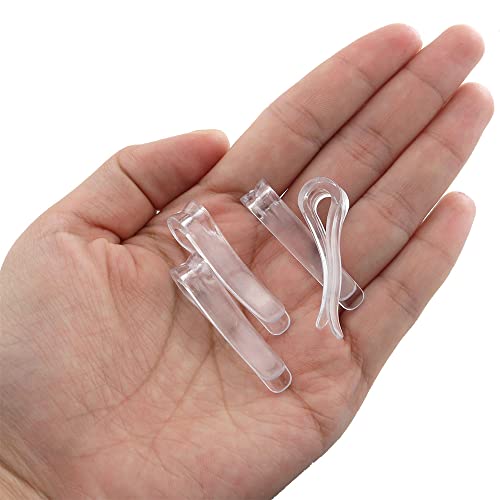 MEETOOT 150pcs Transparent Plastic Alligator Clip 39mm Shirt Fixing Packing Clip U Shape Plastic Clothespins for Ties Socks Pants Shirts