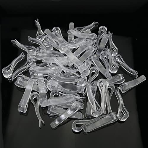 MEETOOT 150pcs Transparent Plastic Alligator Clip 39mm Shirt Fixing Packing Clip U Shape Plastic Clothespins for Ties Socks Pants Shirts