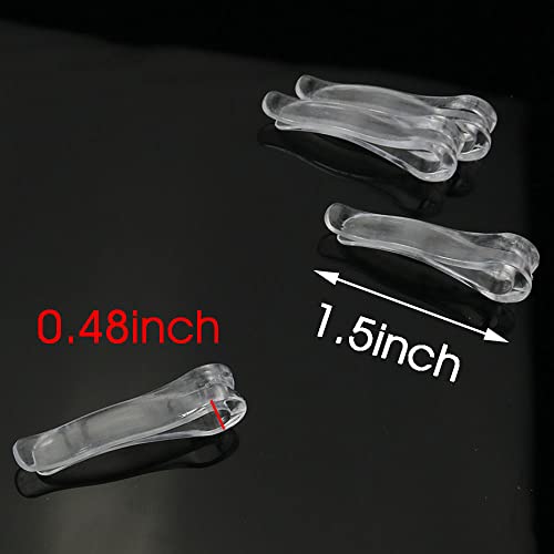 MEETOOT 150pcs Transparent Plastic Alligator Clip 39mm Shirt Fixing Packing Clip U Shape Plastic Clothespins for Ties Socks Pants Shirts