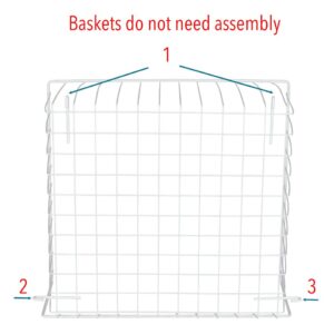 Tu-Pa Large 4 Tier Hanging Closet Organizer, Closet Organizers and Storage, Fruit Basket, Closet Organizer System, 4 Wide Metal Wire Bins, 2 Hangers and 4 S Hooks, Heavy Duty, No Assembly Required