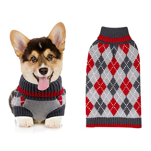 D4Dream Dog Sweaters for Small Dogs,Turtleneck Dog Sweater,Warm Dog Winter Coats for Cold Weather,Medium Size Pet Holiday Clothes for Dogs