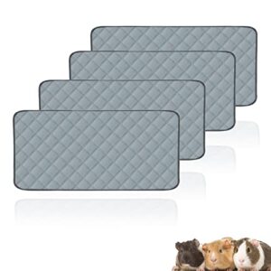 mooydee 4 pack guinea pig cage liners washable guinea pig bedding super absorbent | waterproof | non slip| reusable guinea pig pee pads for small animals cages rabbit hamster rat - 48" x 24"