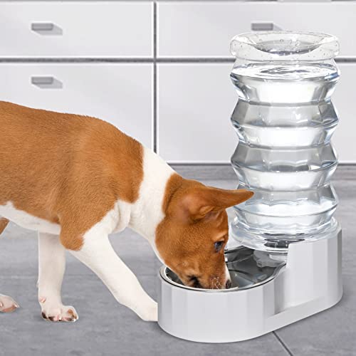 RIZZARI Automatic Pet Waterer,100% BPA-Free, Gravity Stainless Steel Water Dispenser,Large Capacity Water Feeder for Cats and Small and Medium-Sized Dogs (8L)