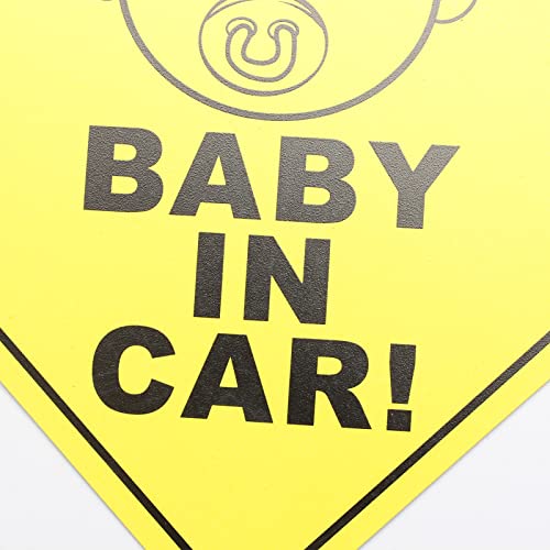 Jenbode Baby in Car Sticker for Cars, Baby On Board Warning Signs with Suction Cups, Durable and Strong Without Residue