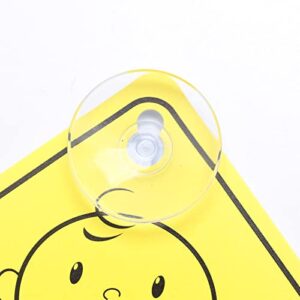 Jenbode Baby in Car Sticker for Cars, Baby On Board Warning Signs with Suction Cups, Durable and Strong Without Residue