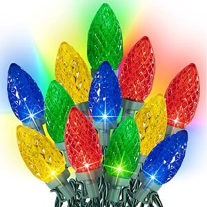 Dazzle Bright 5.5 Inch 100 Pack Christmas Light C9 Stakes + 100 LED 66 FT C9 Christmas String Lights