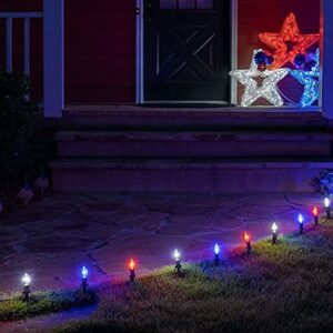 Dazzle Bright 5.5 Inch 50 Pack Christmas Light C9 Stakes + 50 LED 33 FT C9 Christmas String Lights