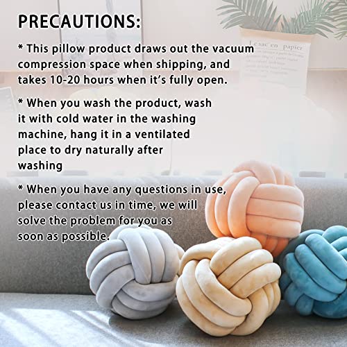 KOGITI Soft Knot Ball Pillows,Round Throw Pillow Cushion Home Decoration,Knotted Pillow Handmade Round Plush Pillow (13.8 Inch, Yellow Orange)