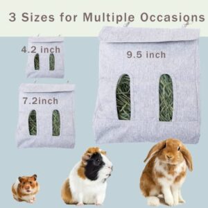 Rabbit Hay Feeder Guinea Pig Food Bowl, Hay Bag Feeders for Small Animal Cages, Crate Food Bag Holder with Hooks, Bunny Chinchilla Accessories