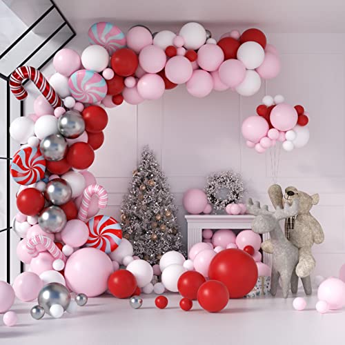 127PCS Pink and Red Balloon Garland Arch Kit DIY Valentines Day Balloons Arch Red Pink White Latex Balloons for Wedding Anniversary Women Girls Valentine’s Mother’s Day Christmas Party Decorations