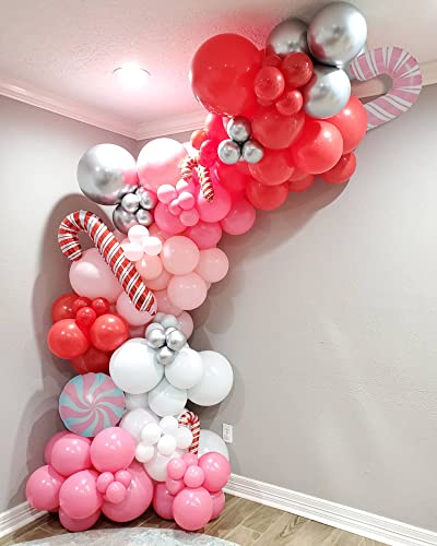 127PCS Pink and Red Balloon Garland Arch Kit DIY Valentines Day Balloons Arch Red Pink White Latex Balloons for Wedding Anniversary Women Girls Valentine’s Mother’s Day Christmas Party Decorations