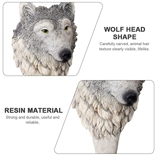 Baluue Cable Resin Wild Wall Door for Hanger- Unique Hook, Coats Hats Livingroom Head Data Household Hanging Art Hooks Key, Decorative Robe Key Hat Keys Wolf Hat, Scarf Hanger Rack