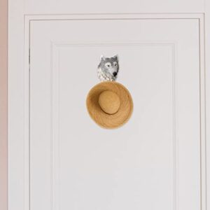 Baluue Cable Resin Wild Wall Door for Hanger- Unique Hook, Coats Hats Livingroom Head Data Household Hanging Art Hooks Key, Decorative Robe Key Hat Keys Wolf Hat, Scarf Hanger Rack