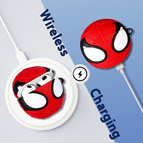 Lupct for Airpods 3 Case Cute Cartoon Character Design Silicone for Apple Air Pods Cover for Kids Girls Boys Shell Funny Fun Cool Unique Stylish Soft Protective Cases for AirPod 3rd(Red Spider)