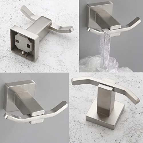 AOZITA Double Towel Hook Matte, Stainless Steel Hand Towel Holder Wall Mount for Bathroom, Bedroom, Kitchen