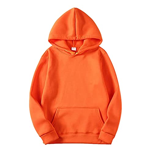 UOCUFY Mens Shirts Sweatshirt Hoodies for Men Patchwork Hoodie Hooded Sweatshirt Top Tee Outwear Blouse Sweatshirt Hoodies qg09 Orange