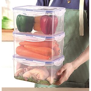 6 PCS Plastic Food Storage Containers with Lids, 100% BPA Free, Food Grade Materials, Dishwasher, Microwave and Freezer Friendly (Color : Blue)