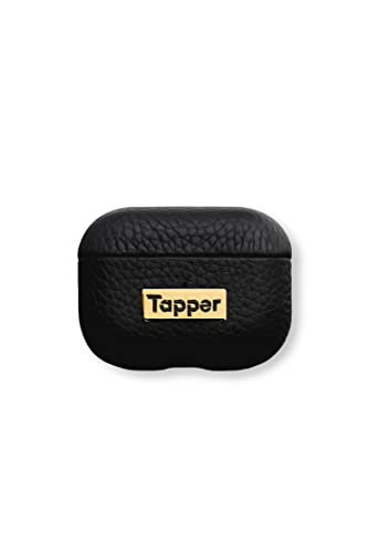 Tapper Black Leather / 18K Gold Plated Case for AirPods Pro