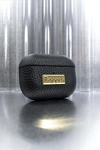 Tapper Black Leather / 18K Gold Plated Case for AirPods Pro