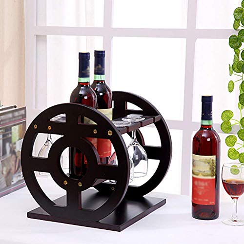 Creative Simplicity Creative Simplicity Wine Rack Creative Simplicity Wine Rack Bottle Rack Bottle Rack Bottle Rack Wooden Redwood Stand Interior Decoration, PIBM, Dark Red