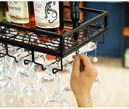 Creative Simplicity Glass Creative Simplicity Wine Rack European Style Creative Simplicity Wine Rack Creative Simplicity Wine Red Tumbler Hanging Bar Drink Holder, PIBM, Black, L100*W25CM