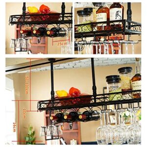 Creative Simplicity Glass Creative Simplicity Wine Rack European Style Creative Simplicity Wine Rack Creative Simplicity Wine Red Tumbler Hanging Bar Drink Holder, PIBM, Black, L100*W25CM