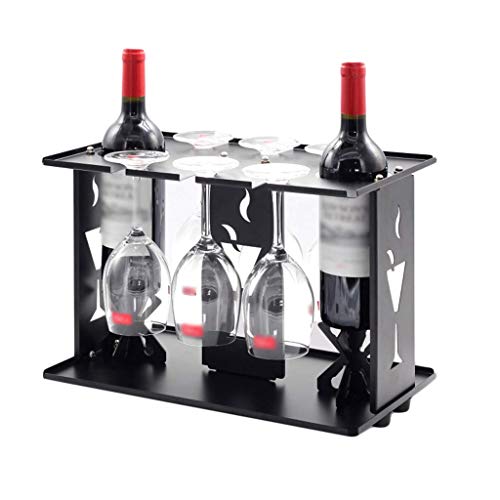 Creative Simplicity Creative Simplicity Wine Rack Creative Simplicity Wine Glass Holder Wrought Iron Ornaments Upside Down Creative Home Square Adjustable 40 * 23.5 * 27.5 cm, PIBM