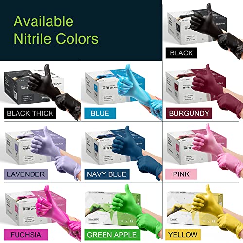 Fuchsia Hot Pink Nitrile Disposable Gloves - 50 Count - 3 Mil Nitrile Gloves Medium - Powder and Latex Free Rubber Gloves - Surgical Medical Exam Gloves - Food Safe Cooking Gloves