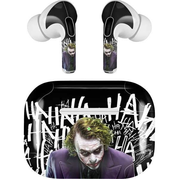 Skinit Decal Audio Skin Compatible with Apple AirPods Pro - Officially Licensed Warner Bros Joker The Dark Knight Design