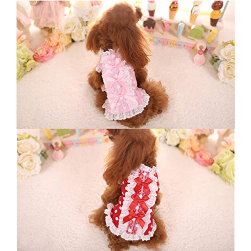 iplusmile Up Summer Skirt Pet Small Clothes Hamster Animal Doggie Outfits Red for Vest Indoor Bunny Dog Wedding Rabbit Red- Chinchilla S Design Puppy Pig Dress Apparel Cat