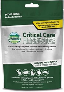 oxbow (2 pack) critical care small animal supplement assist feeding anise 141g