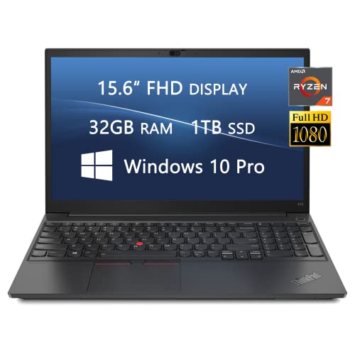 Lenovo 2022 Newest ThinkPad E15 Gen 3 Laptops for Business and Professionals, 15.6 inch FHD Computer, AMD Ryzen 7 5700U, 32GB RAM, 1TB SSD, Webcam, Bluetooth, Windows 10 Pro, LIONEYE HDMI Cable