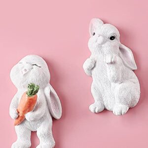 Cabilock Free Gray Kitchen Beckoning Towel Adhesive Bag Sundries Hanging Coat Rabbit Clothes Shape Shaped Wall Hangers Organizer Resin Hanger Figurine Door Bathroom Punch Hat Bunny Hooks