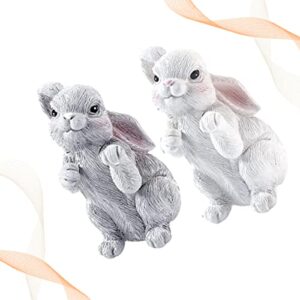 Cabilock Free Gray Kitchen Beckoning Towel Adhesive Bag Sundries Hanging Coat Rabbit Clothes Shape Shaped Wall Hangers Organizer Resin Hanger Figurine Door Bathroom Punch Hat Bunny Hooks