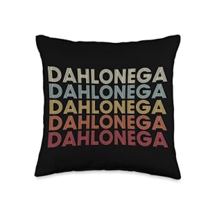 dahlonega georgia dahlonega ga retro vintage text throw pillow, 16x16, multicolor