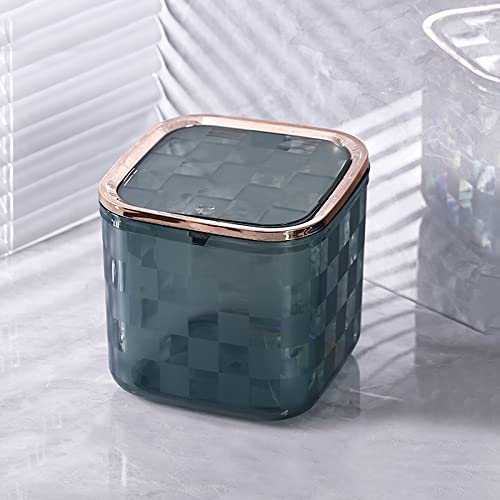 Aiabaleaft Mini Trash Can with Lid, Small Office Garbage Can, Pop Up Countertop Wastebasket for Bathroom Vanity,Coffee Table,Offices,Desktop (Green L)