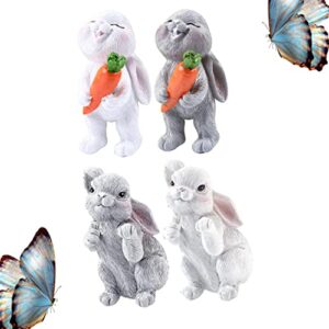 Cabilock Shape Hat Gray Free Hooks Resin Patterns Cartoon Rabbit Door Coat Room Bag Hanging Rack Punch Kitchen Wall Bathroom Towel Shaped Hangers White Hook Adhesive Sundries Four