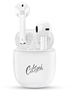 cotogni wireless earbuds, wireless earphones bluetooth 5.3 with charging case,noise cancelling wireless earbuds 40h playtime, mini bluetooth earbuds ipx6 waterproof earbuds for running gym (white)