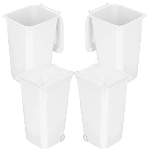 OUNONA Mini Curbside Trash and Recycle Can 4pcs Desktop Organizers Pen Holder Pencil Cup Mini Storage Containers for Office Supplies