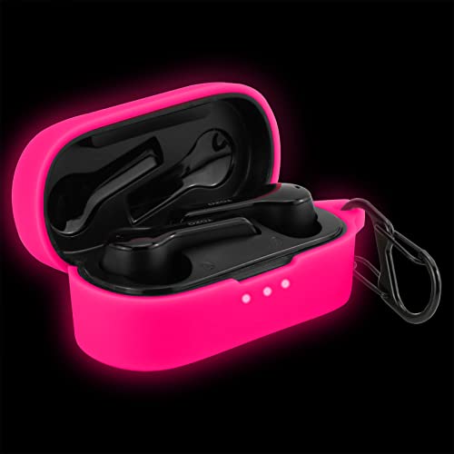 LEFXMOPHY Pink Case for TOZO T9 True Wireless Earbuds, Silicone Cover Protective Skin Glow in Dark Funda