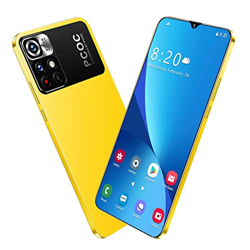 Android Smart Phone, 2022 Android 8.1 HD Full Screen Phone Smart Phone Unlocked Mobile Phone, 6.3-inch Unlocked Smartphones, 2800mAh, Dual SIM, 1GB ROM+8GB ROM (Yellow)