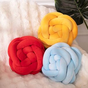 Xiashrk Knot Rose Ball Pillow, Decorative Flower Cushion Home Decor Plush Throw Knotted Pillow for Bed Couch, Household Throw Knot Pillow Floor Decorative Cushion for Home Living Room