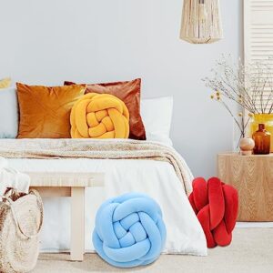 Xiashrk Knot Rose Ball Pillow, Decorative Flower Cushion Home Decor Plush Throw Knotted Pillow for Bed Couch, Household Throw Knot Pillow Floor Decorative Cushion for Home Living Room