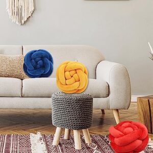 Xiashrk Knot Rose Ball Pillow, Decorative Flower Cushion Home Decor Plush Throw Knotted Pillow for Bed Couch, Household Throw Knot Pillow Floor Decorative Cushion for Home Living Room