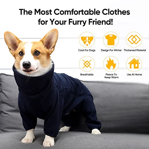 YOHOD Dog Winter Coat, Soft Fleece Pullover Pajamas, Pet Windproof Warm Cold Weather Jacket Vest Cozy Onesie Jumpsuit Apparel Outfit Clothes for Small, Medium, Large Dog Walking Hiking Travel Sleep