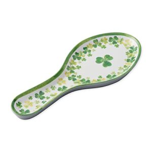 upware melamine spoon rest spoon holder kitchen utensil holders 9.625 inch for kitchen counter dining table (shamrock)