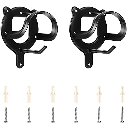 KOTESLLOE 2 Pcs Bridle Hooks, Metal Horse Bridle Hooks for Tack Room, Horse Bridle Rack with Tubes and Screw, Black