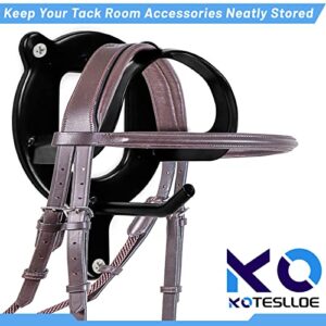 KOTESLLOE 2 Pcs Bridle Hooks, Metal Horse Bridle Hooks for Tack Room, Horse Bridle Rack with Tubes and Screw, Black