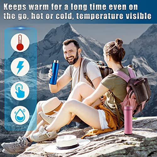 6 Pieces Coffee Bottle with LED Temperature Display Water Bottle Double Walled Smart Water Bottles Tea Infuser Bottle Stainless Steel Thermal Cup Travel Mug Keeps Water Cold and Warm (Multicolor)